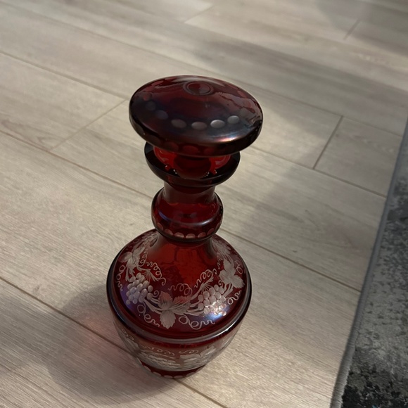 Dining | Vintage Ruby Glass Bohemian Decanter Exc Condition | Poshmark